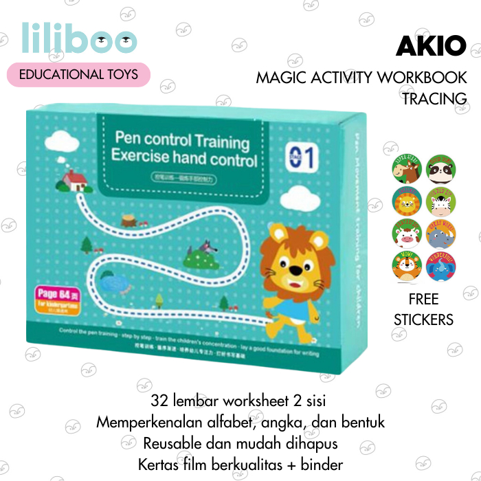Jual LILIBOO AKIO Magic Activity Workbook Tracing Belajar Menulis Angka ...