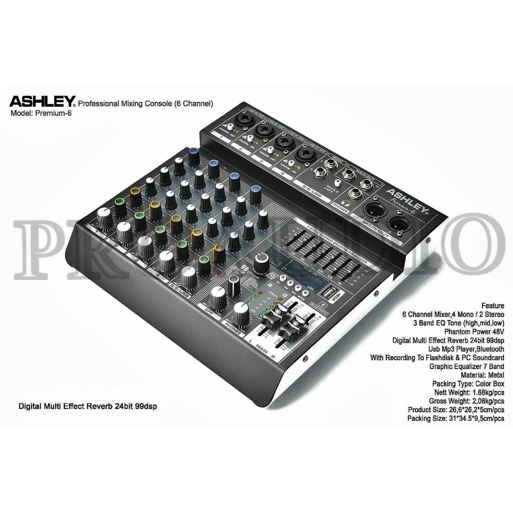 Jual MIXER AUDIO ASHLEY 6 CHANNEL PREMIUM 6 PREMIUM6 ORIGINAL | Shopee Indonesia