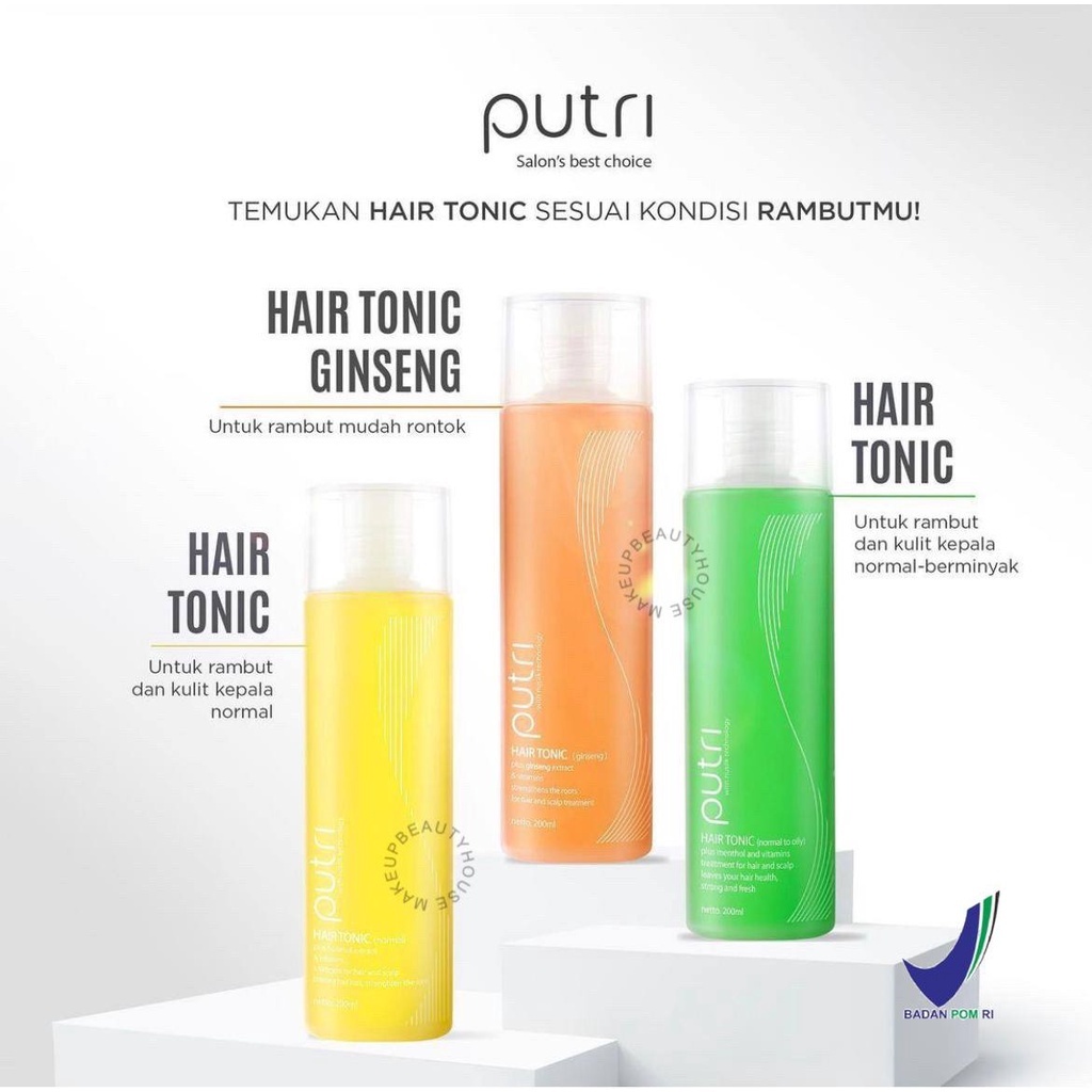 Jual PUTRI Hair Tonic 200ml / Tonik Rambut Putri ( Hijau/Kuning/Orange ...