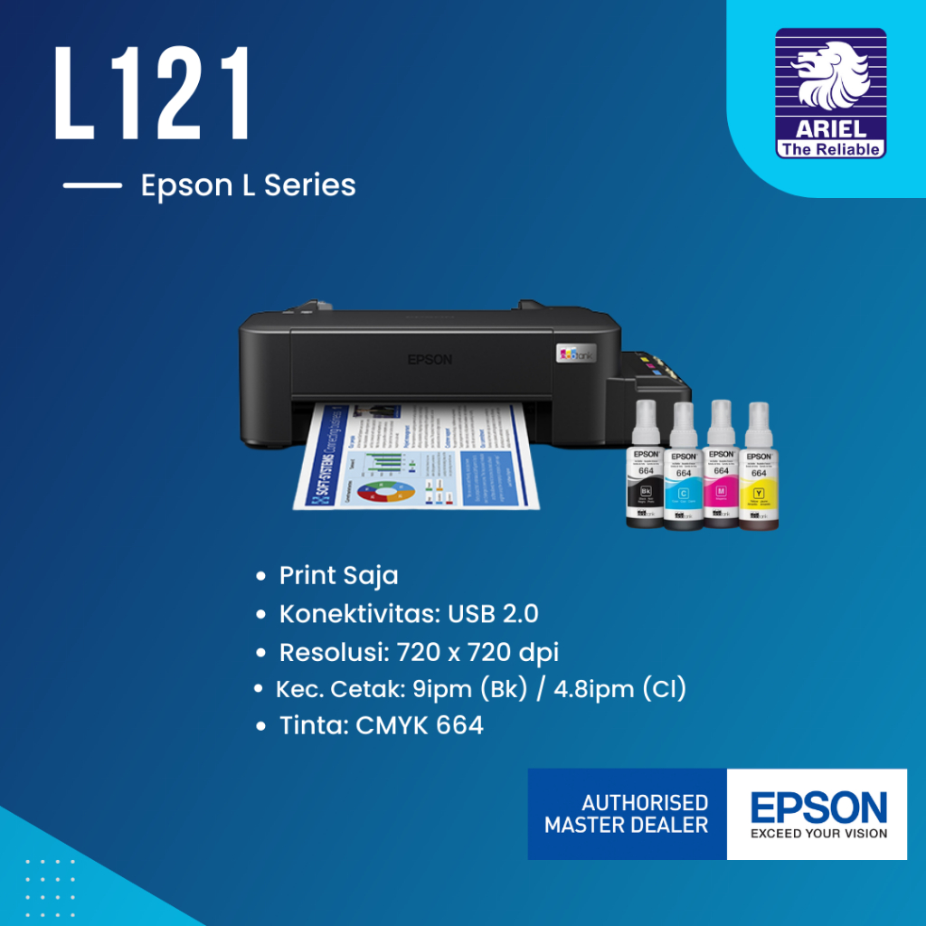 Jual Printer Epson L121 Ecotank / A4 Print Only | Shopee Indonesia