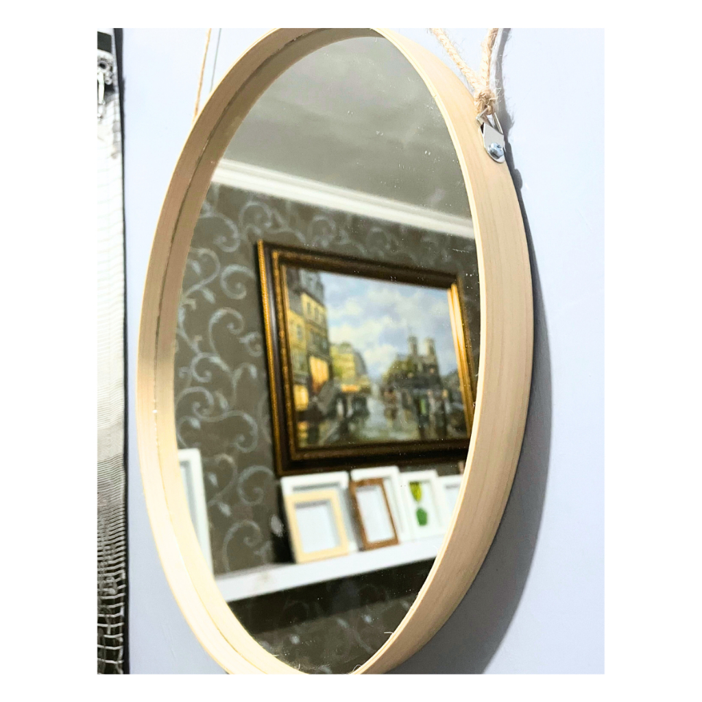 Jual Kaca Cermin Bulat Aesthetic | Kaca Cermin Gantung + Tali | Shopee ...