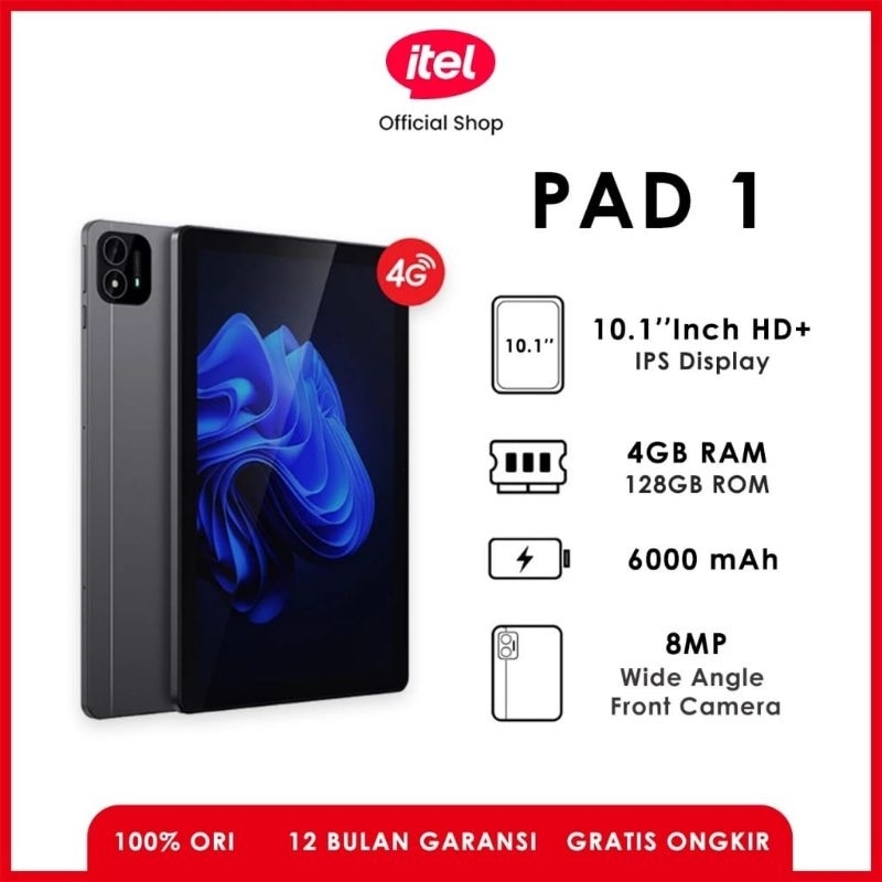 Jual Itel Pad 1 (4GB/128GB) | 10.1"HD IPS Screen 6000mAh GARANSI RESMI ...