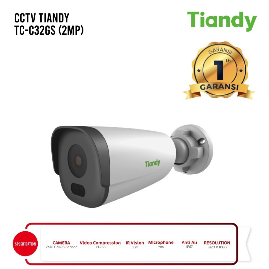 Jual CAMERA CCTV TIANDY TC-C32GS 2MP AUDIO STARLIGHT POE ONVIF OUTDOOR ...