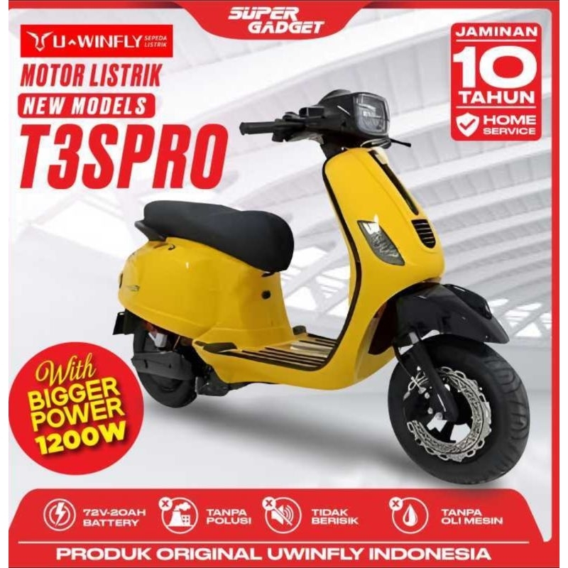 Jual UWINFLY Sepeda Motor Listrik T3 Pro 72V/20AH | Shopee Indonesia