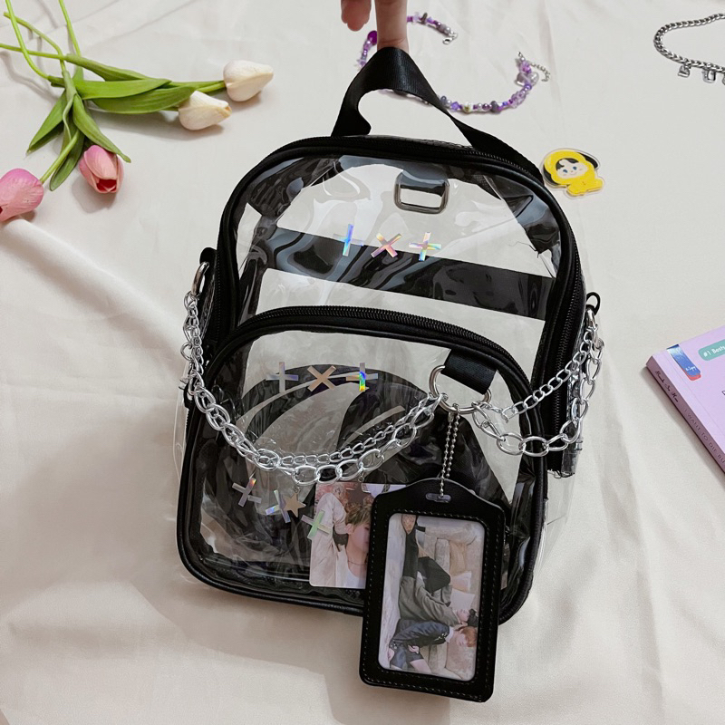 Jual TXT Black PVC Bag/ Tas Konser Transparant (Fanmade Merch for MOA ...