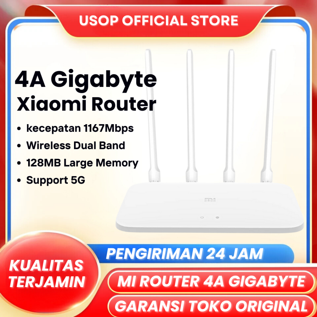 Jual Xiaomi Mi Router 4C-4A Gigabit Edition Dual Core AC1200 4 Antena ...