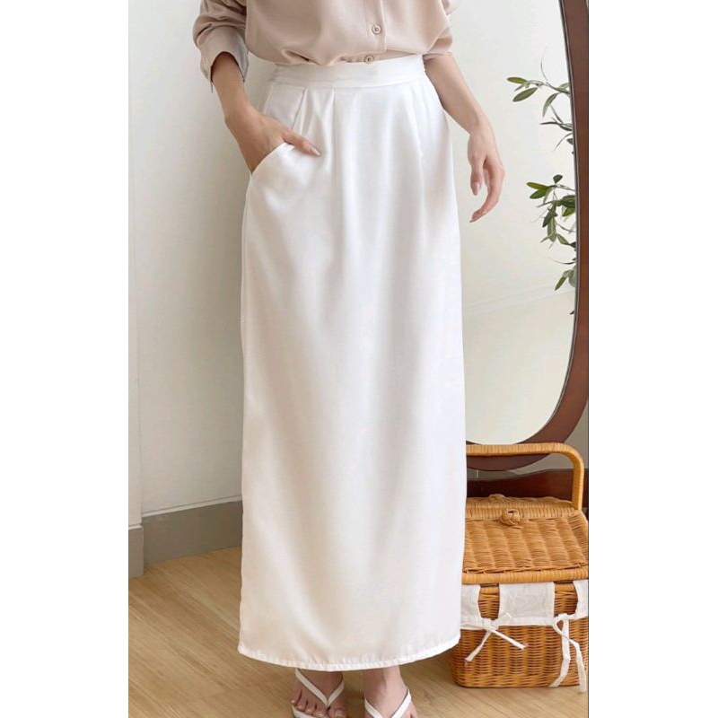 Jual Rok Span Satin / Rok Satin Wanita | Shopee Indonesia