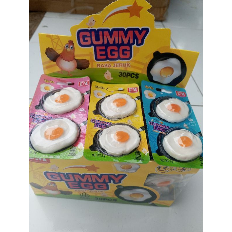 Jual permen telor gummy egg rasa jeruk 1 pak isi 30 pcs | Shopee Indonesia