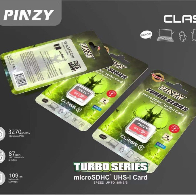 Jual PINZY Original Microsd card Turbo series Class 10 16GB | Shopee ...