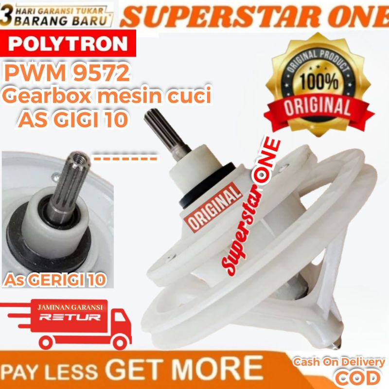 Jual Gearbox/gear box mesin cuci polytron PWM 9572 AS GIGI 10 | Shopee ...