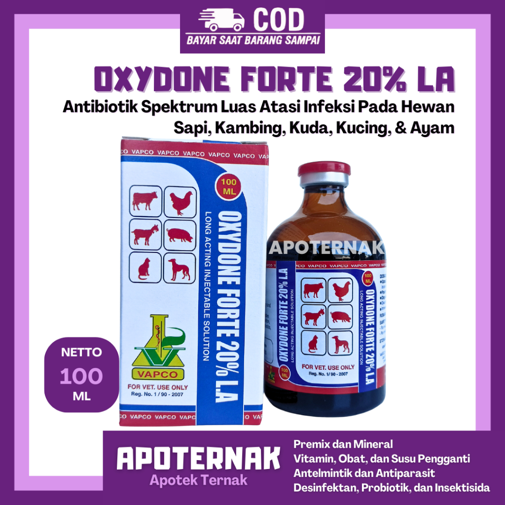 Jual OXYDON FORTE 200 LA - Antibiotik Spektrum Luas Oxy ttetra 20% | Shopee Indonesia