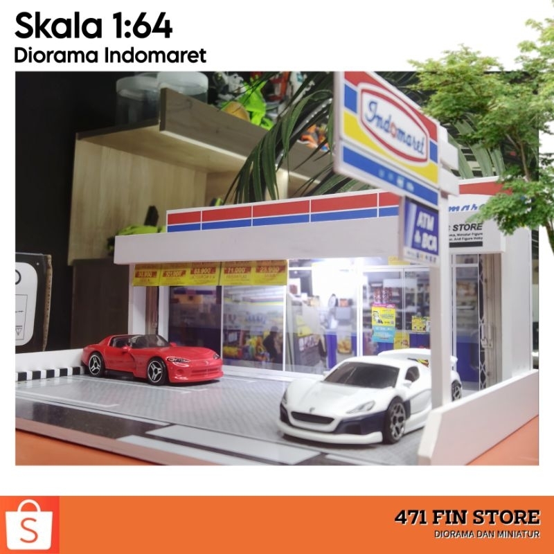 Jual DIORAMA INDOMARET, Miniatur, Parkir Mobil Hotwheels skala 1:64 ...