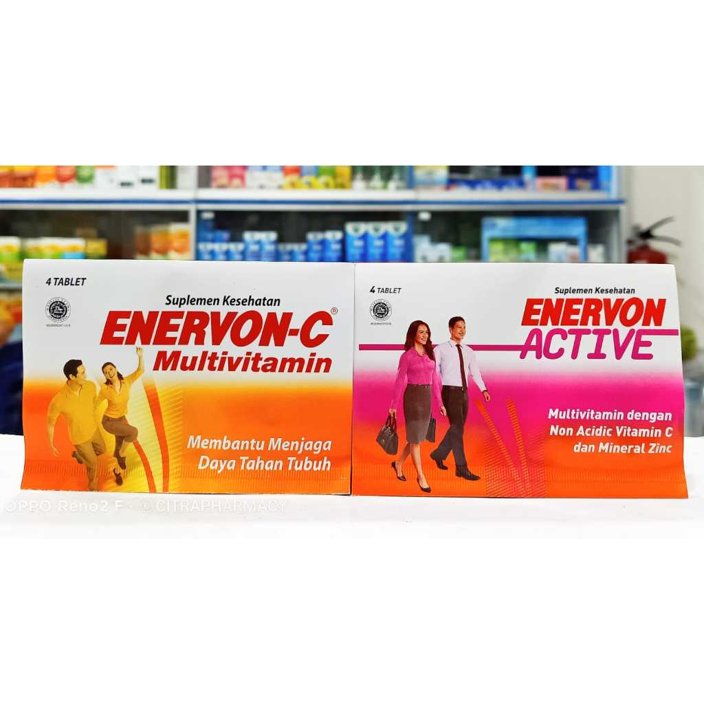 Jual Enervon-C & Enervon Active 𝟏 𝐒𝐓𝐑𝐈𝐏 𝐈𝐒𝐈 𝟒 𝐓𝐀𝐁𝐋𝐄𝐓 - Menjaga Daya ...