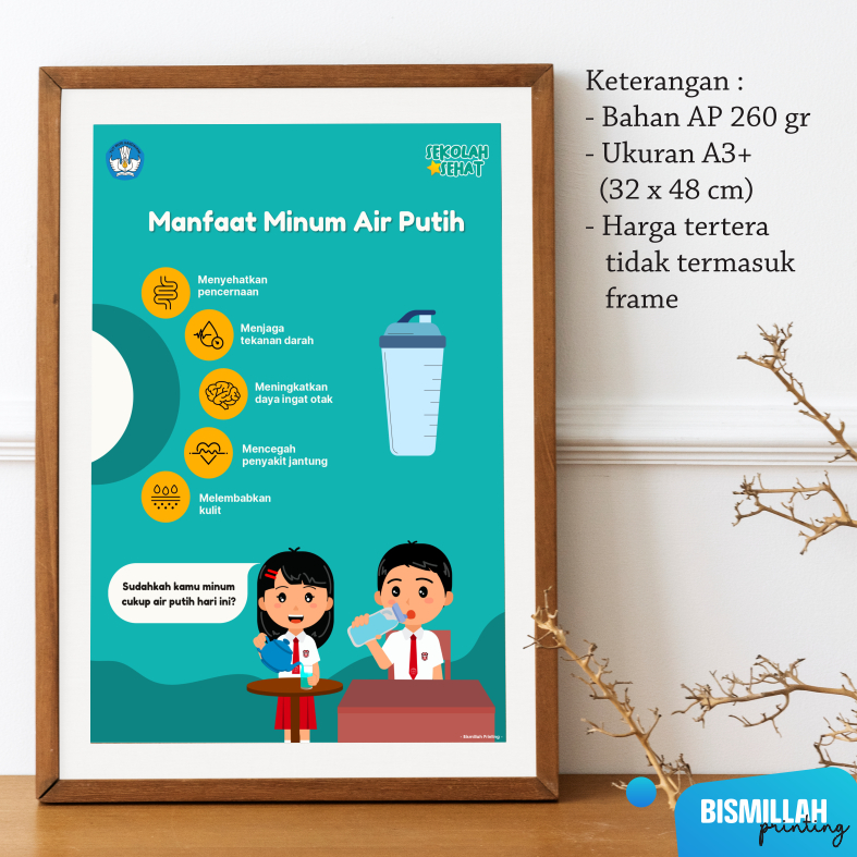 Jual Poster manfaat minum air putih Sekolah Sehat | Shopee Indonesia