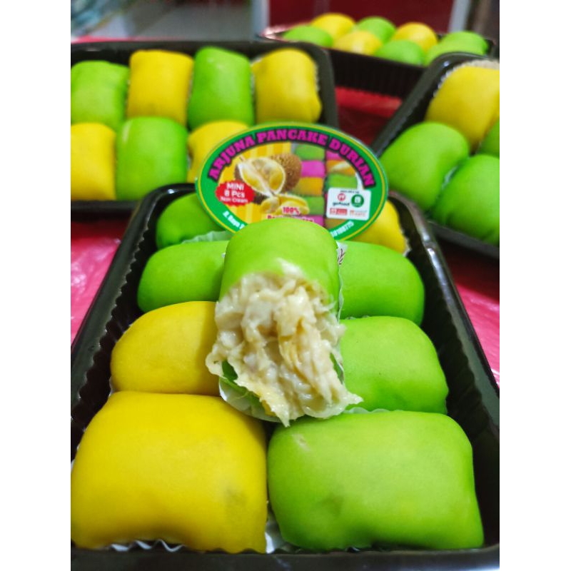 Jual PANCAKE DURIAN PREMIUM TANPA CREAM FULL DURIAN ASLI KEMASAN MINI 8 ...