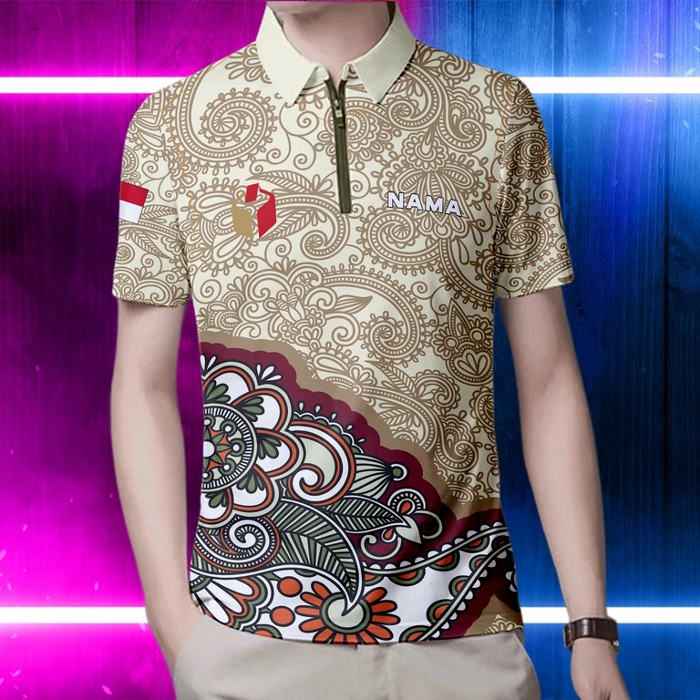 Jual kaos bawaslu panwaslu motif batik | baju kaos polo panjang KPPS ...