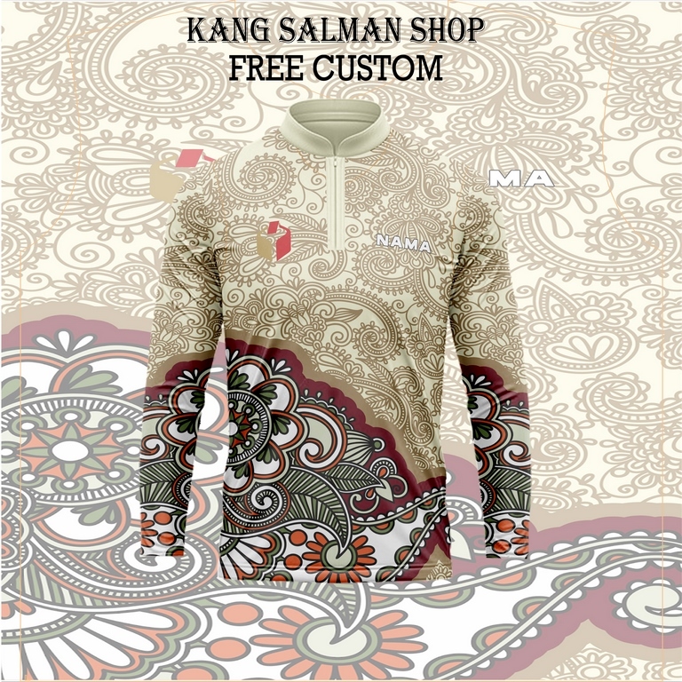 Jual kaos bawaslu panwaslu motif batik | baju kaos polo panjang KPPS ...