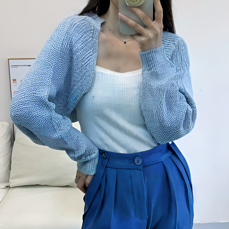 Jual AJW Cardigan Crop Rajut Tebal Import Premium WAH | Cardigan Rajut ...