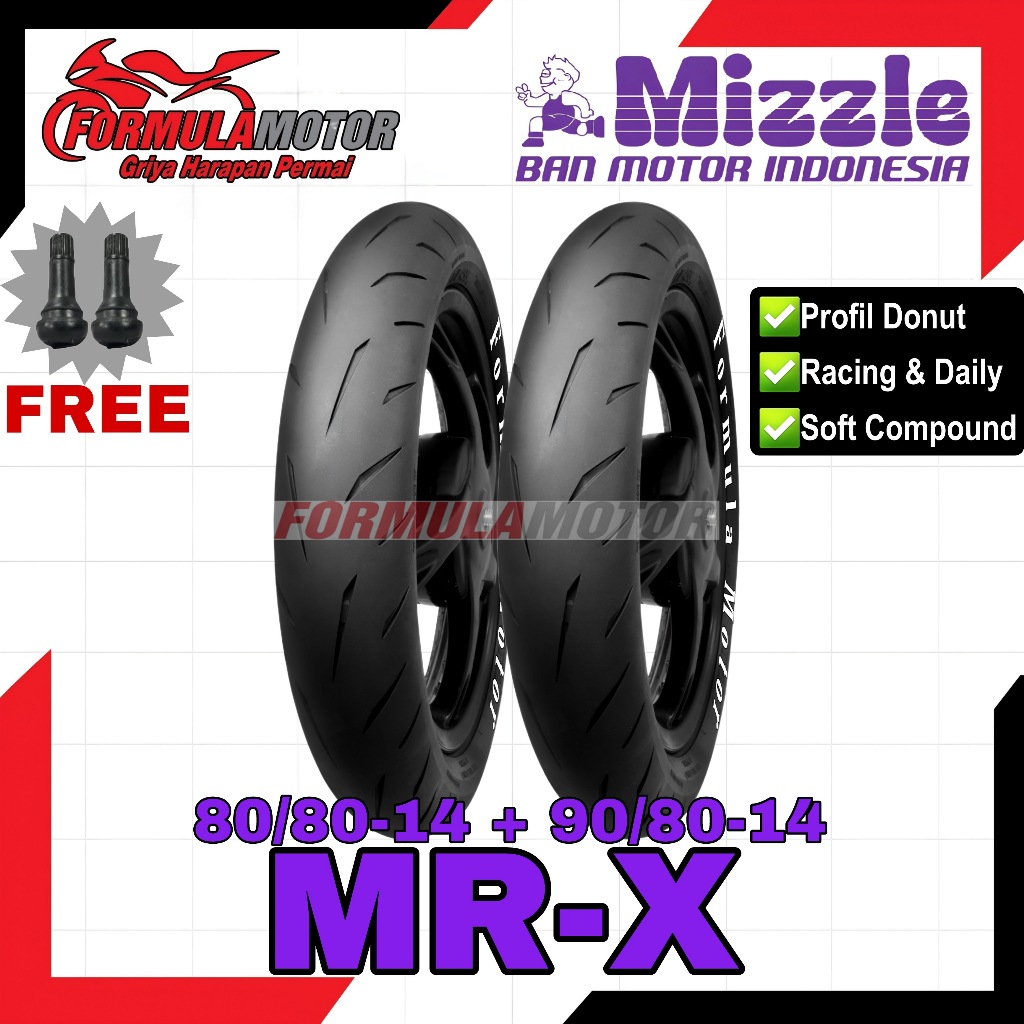 Jual 80/80-14 + 90/80-14 Mizzle MRX MR-X Ring 14 Tubeless (Racing ...
