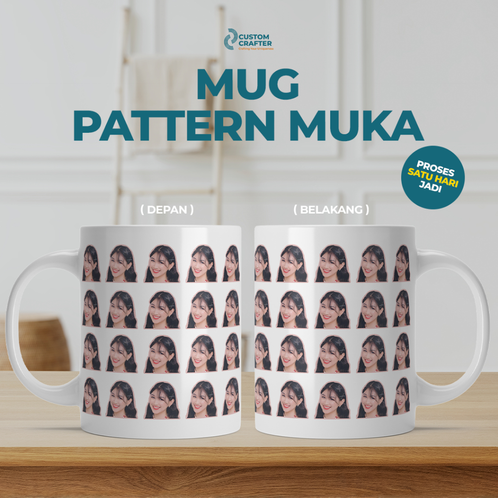 Jual Mug Custom Pattern Muka Photo Kalian | Shopee Indonesia