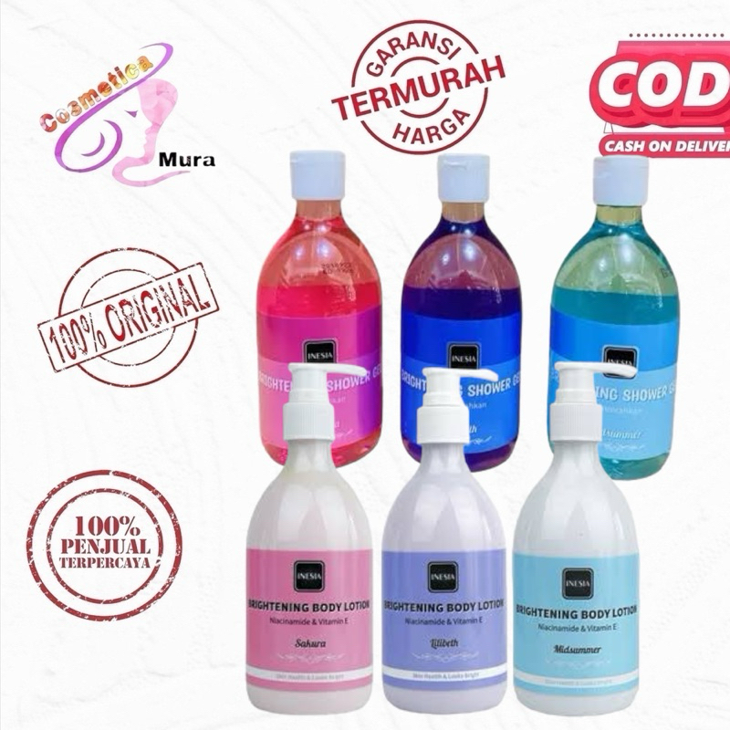 Jual ca,px) INESIA SABUN CAIR MANDI 300 ML - BRIGHTENING SHOWER GEL ...