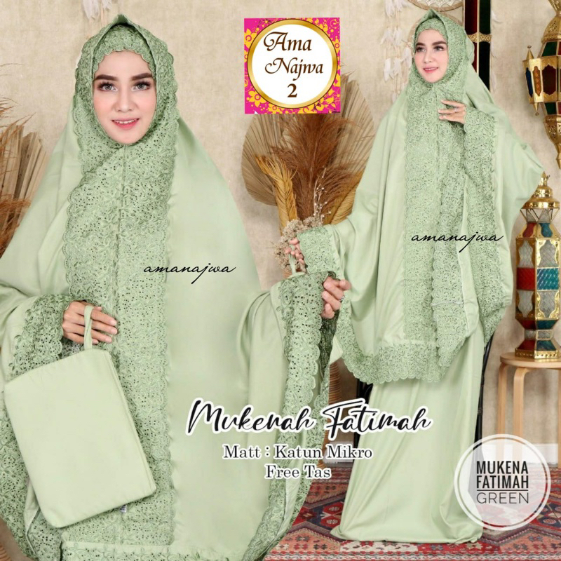 Jual Ama najwa mukena fatimah | katun free tas | Shopee Indonesia