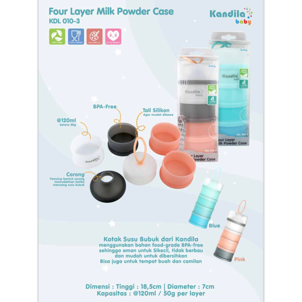 Jual KANDILA BABY FOUR LAYER MILK POWDER CASE / KDL 010-3 / WADAH SUSU ...
