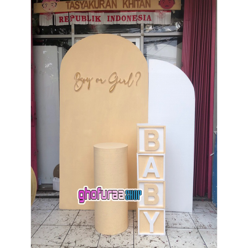 Jual paket backdrop styrofoam meja tabung tulisan dan box huruf dari ...