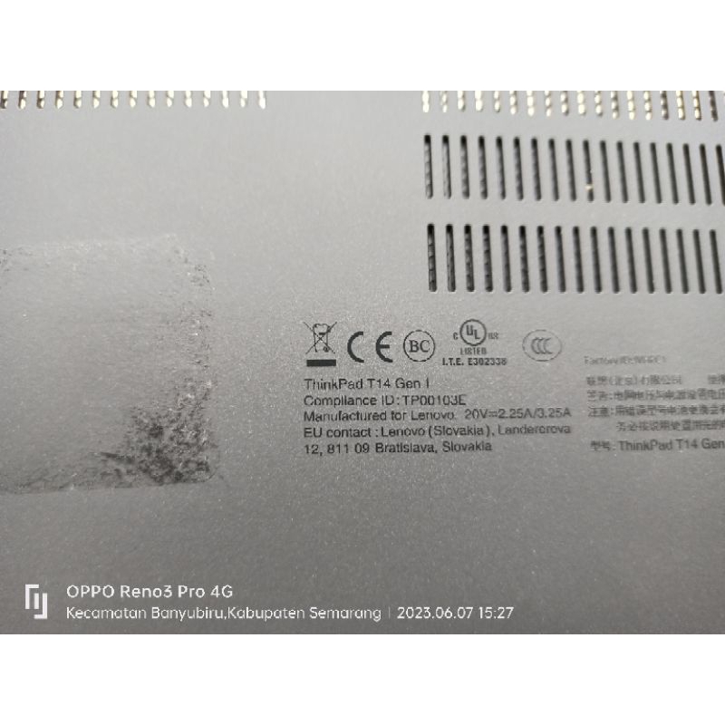 Jual Bottom case LAPTOP Lenovo ThinkPad T14 Gen 1 100% ORIGINAL CABUTAN ...