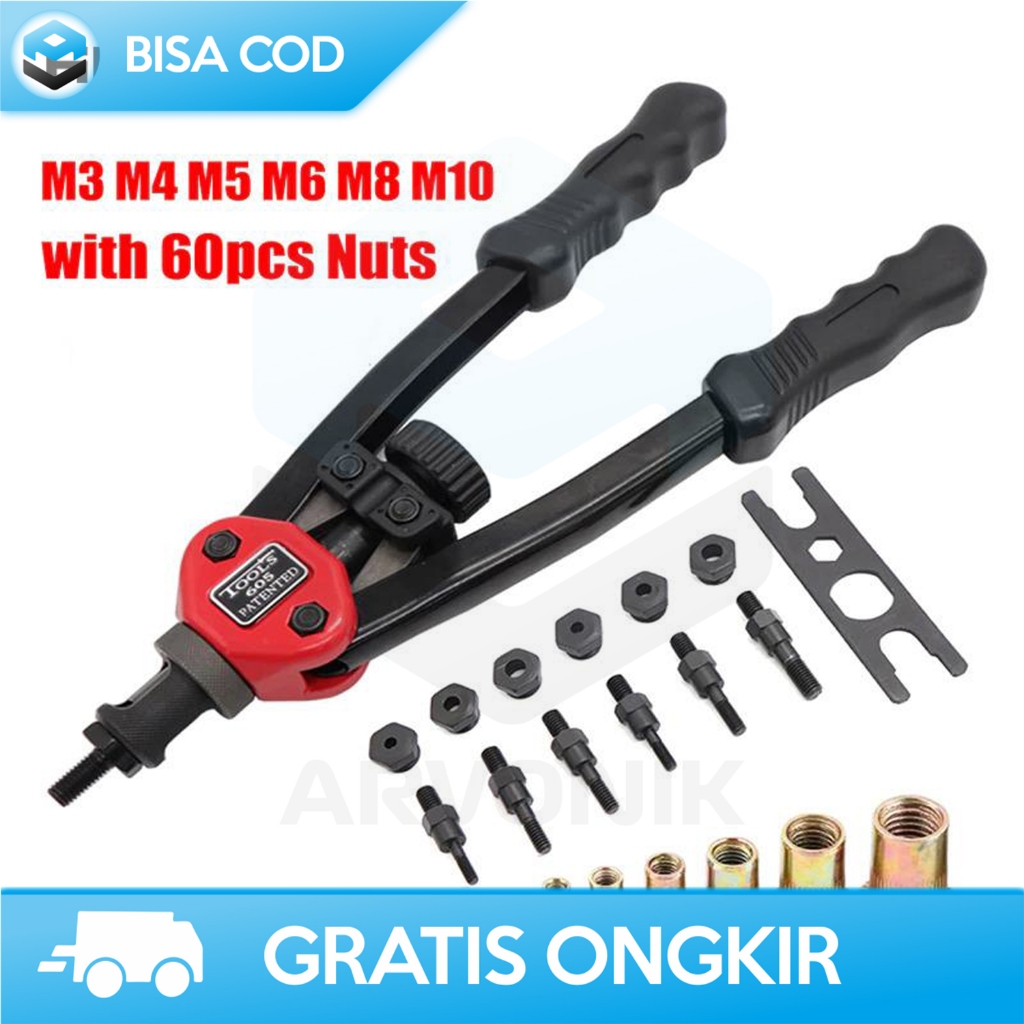 Jual ALAT BAUT PASANG BAJA RINGAN TANG RIVET GUN PERKAKAS HAND RIVET ...
