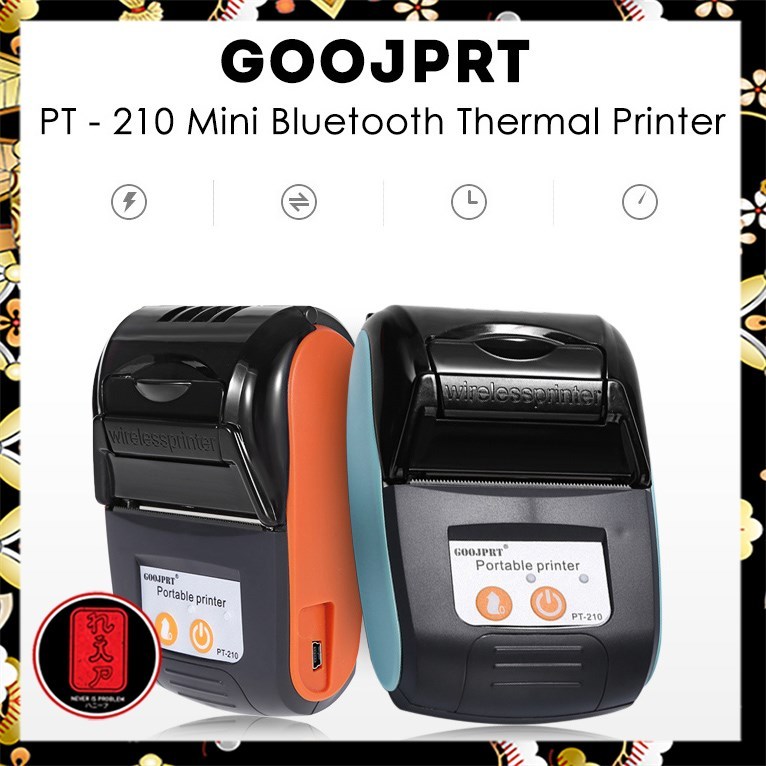 Jual GOOJPRT POS Bluetooth Thermal Receipt Printer 58mm - JP-PT210 - BlackOrange | Shopee Indonesia