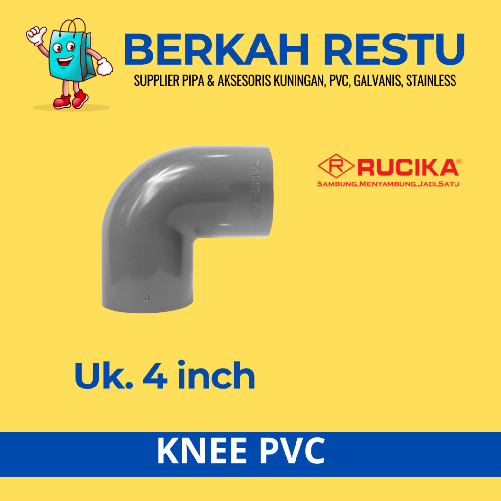 Jual Elbow / Knee PVC 4 Inch AW Rucika 90 Derajat | Shopee Indonesia