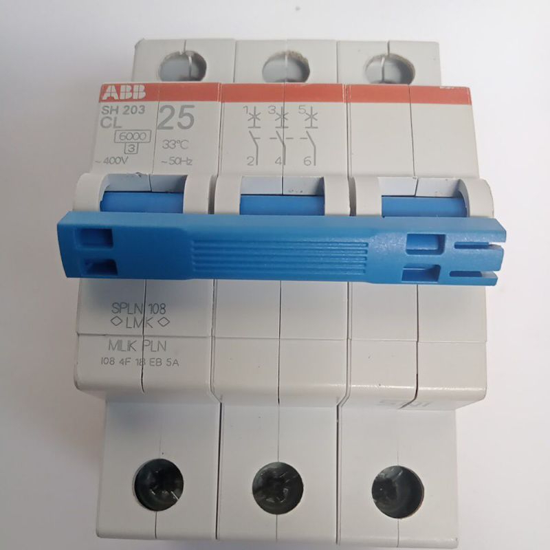Jual mcb pln 3p 25a merek abb original | Shopee Indonesia