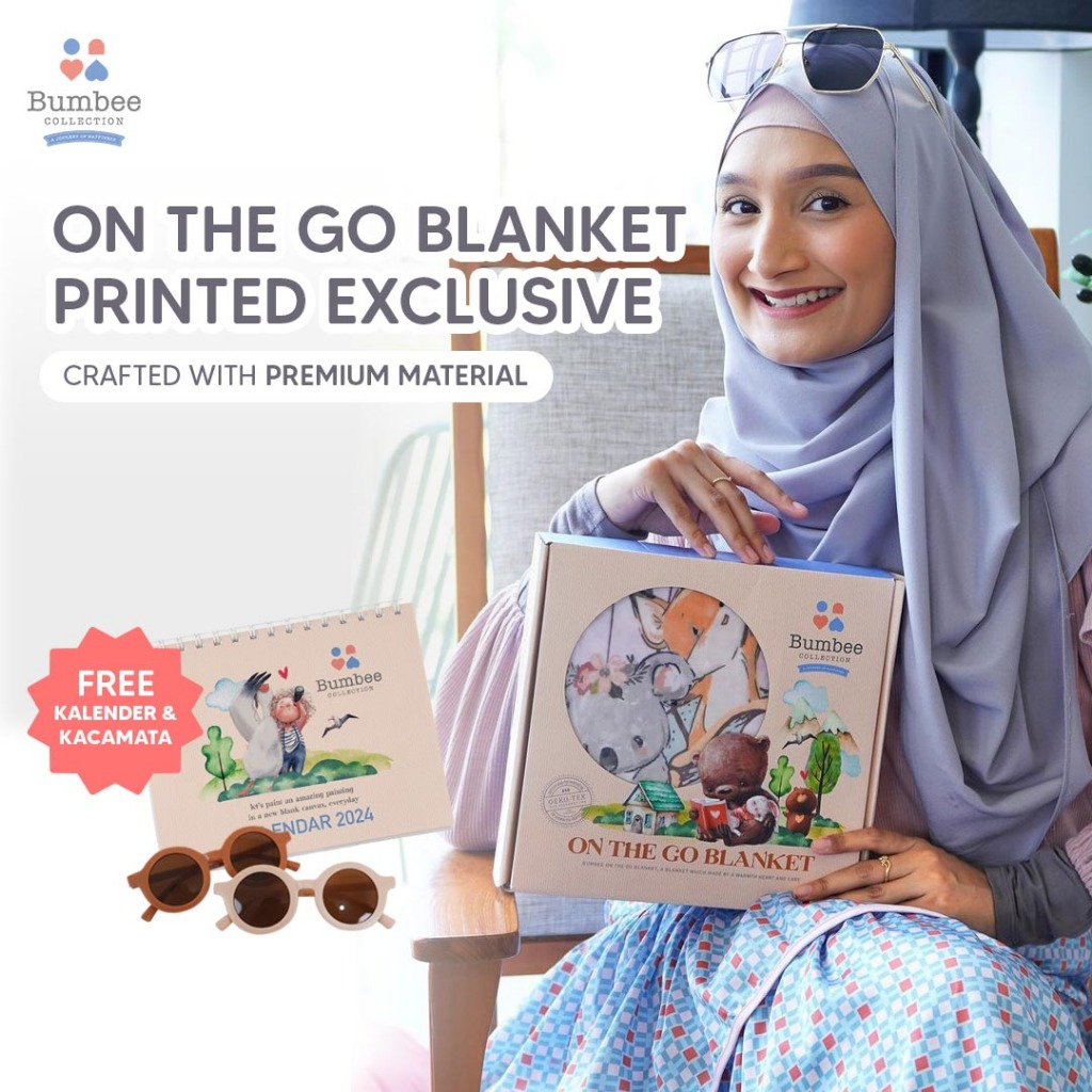 Jual [ NEW EXCLUSIVE PRODUCT ] Bumbee Collection - Selimut On The Go Printed Exclusive FREE ...