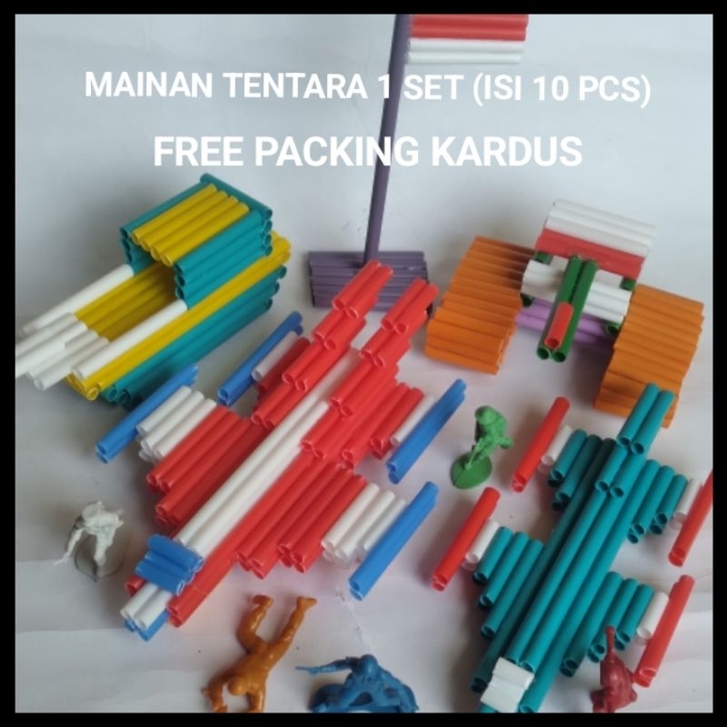 Jual Mainan anak perang 1 set (10 pcs) perahu tank pesawat jet tentara ...