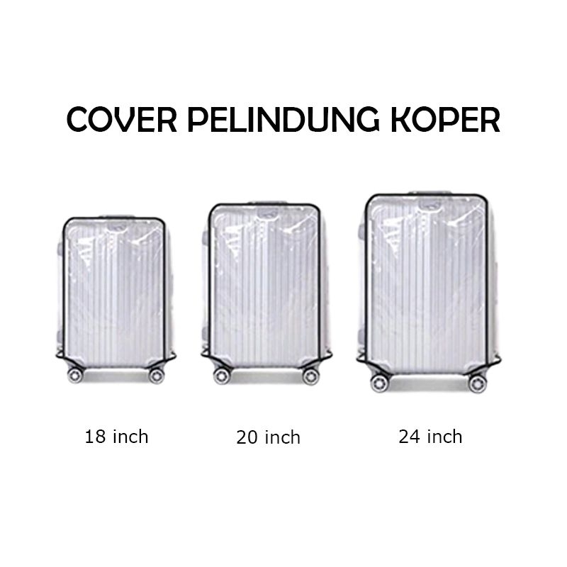 Jual Pelindung Koper Sarung Laggage Cover Transparan List Hitam ...