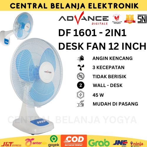 Jual ADVANCE KIPAS ANGIN MEJA 16 INCH DF 1601 2IN1 MEJA + DINDING ADVANCE DESK FAN 16 INCH 2IN1 ...
