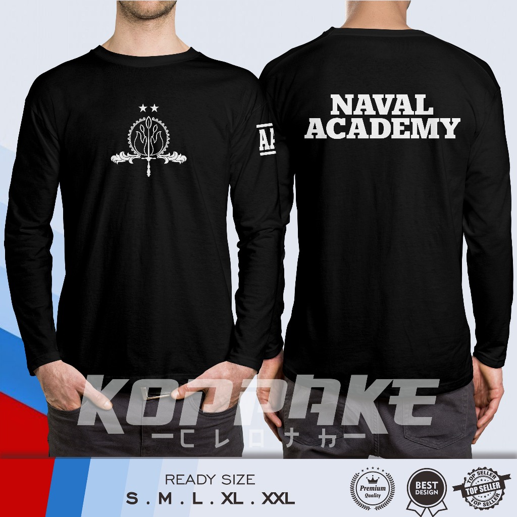 Jual Kaos Naval Academy Akademi Angkatan Laut DB Lengan Panjang Baju Distro | Shopee Indonesia