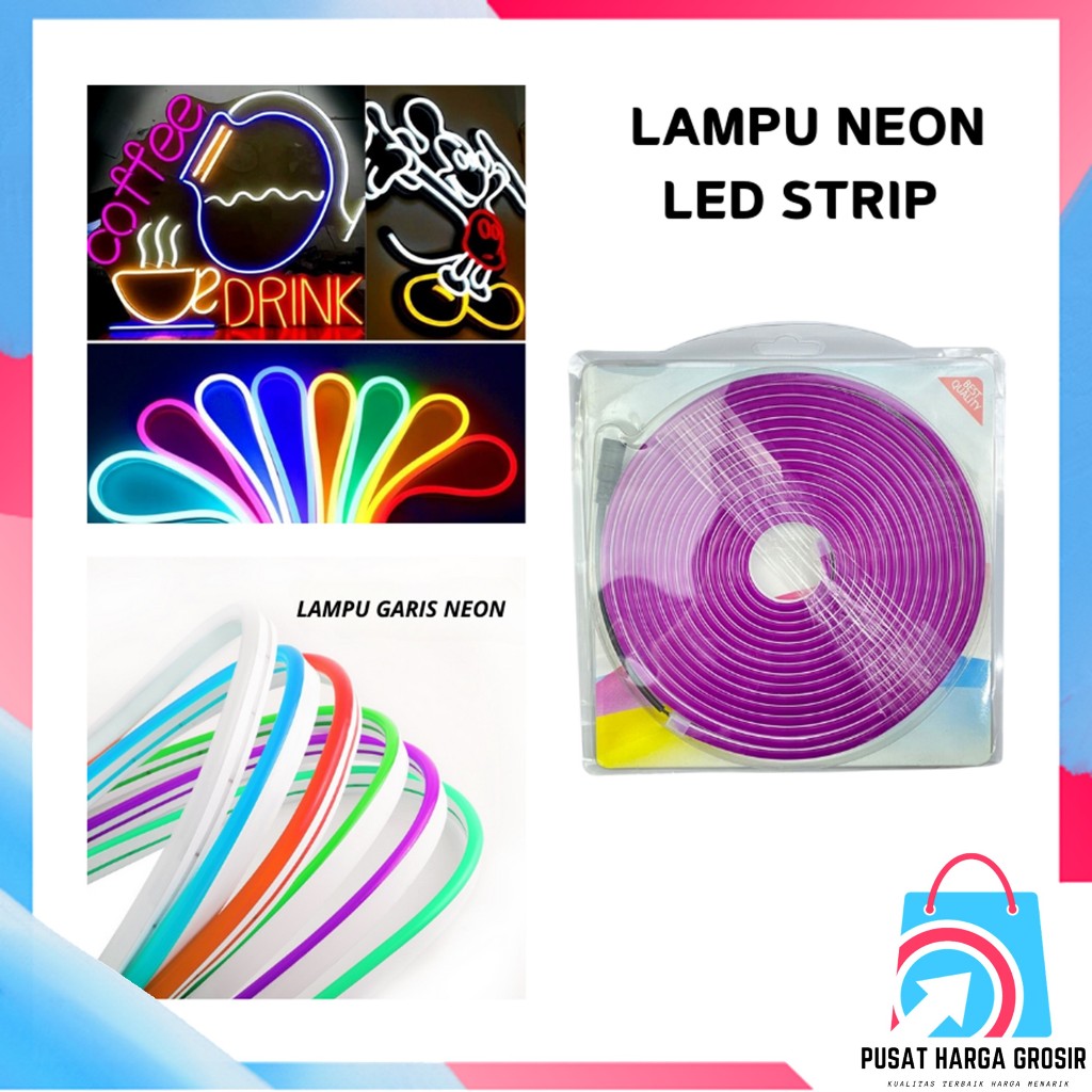 Jual PHG - Lampu Neon Flex LED Strip Selang Panjang 5M DC 12V Waterproof DIY Plafon Ceiling ...