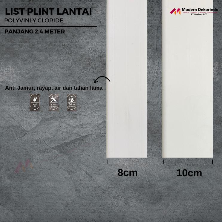 Jual List Plint Lantai 2.4Meter PVC Dinding Skirting Lebar 8cm 10cm ...
