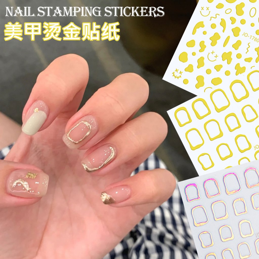 Jual Stiker Kuku / Nail Art Sticker 3D Timbul Metallic Gold Rose Silver ...