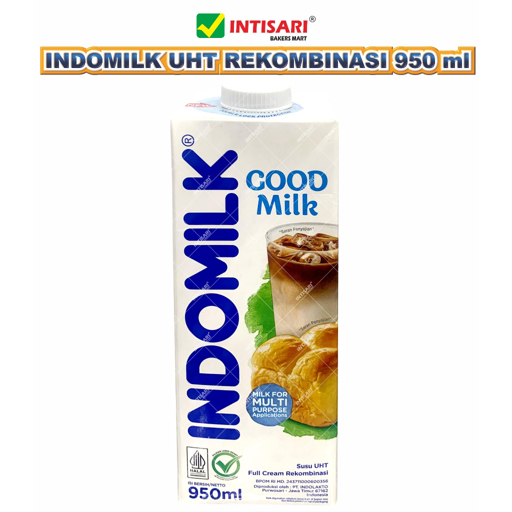 Jual INDOMILK FULL CREAM PLAIN 950 ML | Shopee Indonesia