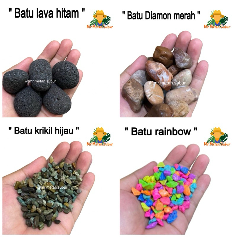 Jual Macam batuan alam kemasan hemat 300 gram bahan ( aquarium ...