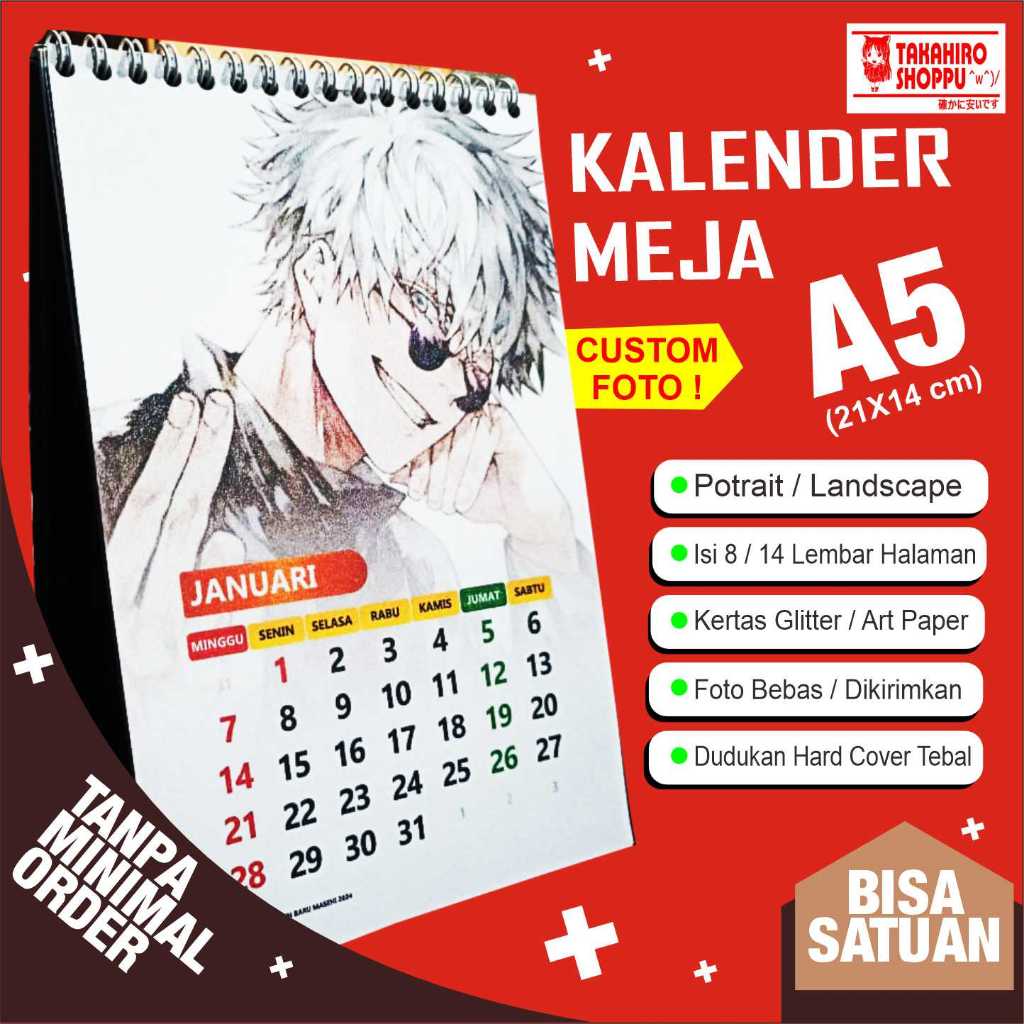 Jual KALENDER MEJA DUDUK CUSTOM FOTO SATUAN BAHAN ART PAPER + LAMINASI ...