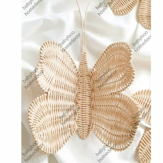 Jual Hiasan dinding ROTAN BUNGA KUPU Kupu butterfly flower rattan ...
