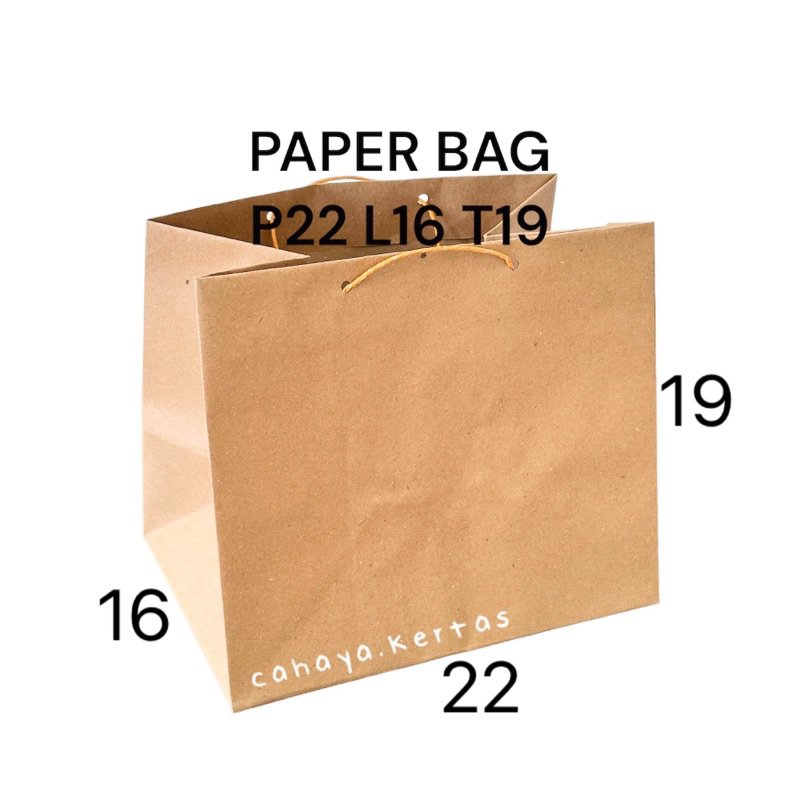 Jual Paper bag coklat 22 x 19 paper bag ukuran R7 P22 L16 T19 | Shopee ...