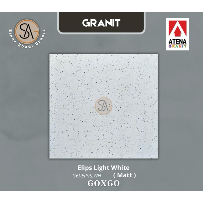 Jual granit 60x60 atena elips light white matt ( G60EIPR