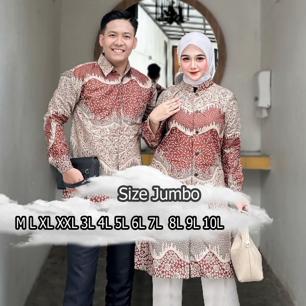 Jual COUPLE TUNIK BATIK KEMEJA BATIK JUMBO 3L 4L 5L 6L 7L 8L 10L PAKAIAN WANITA BAJU WANITA ...