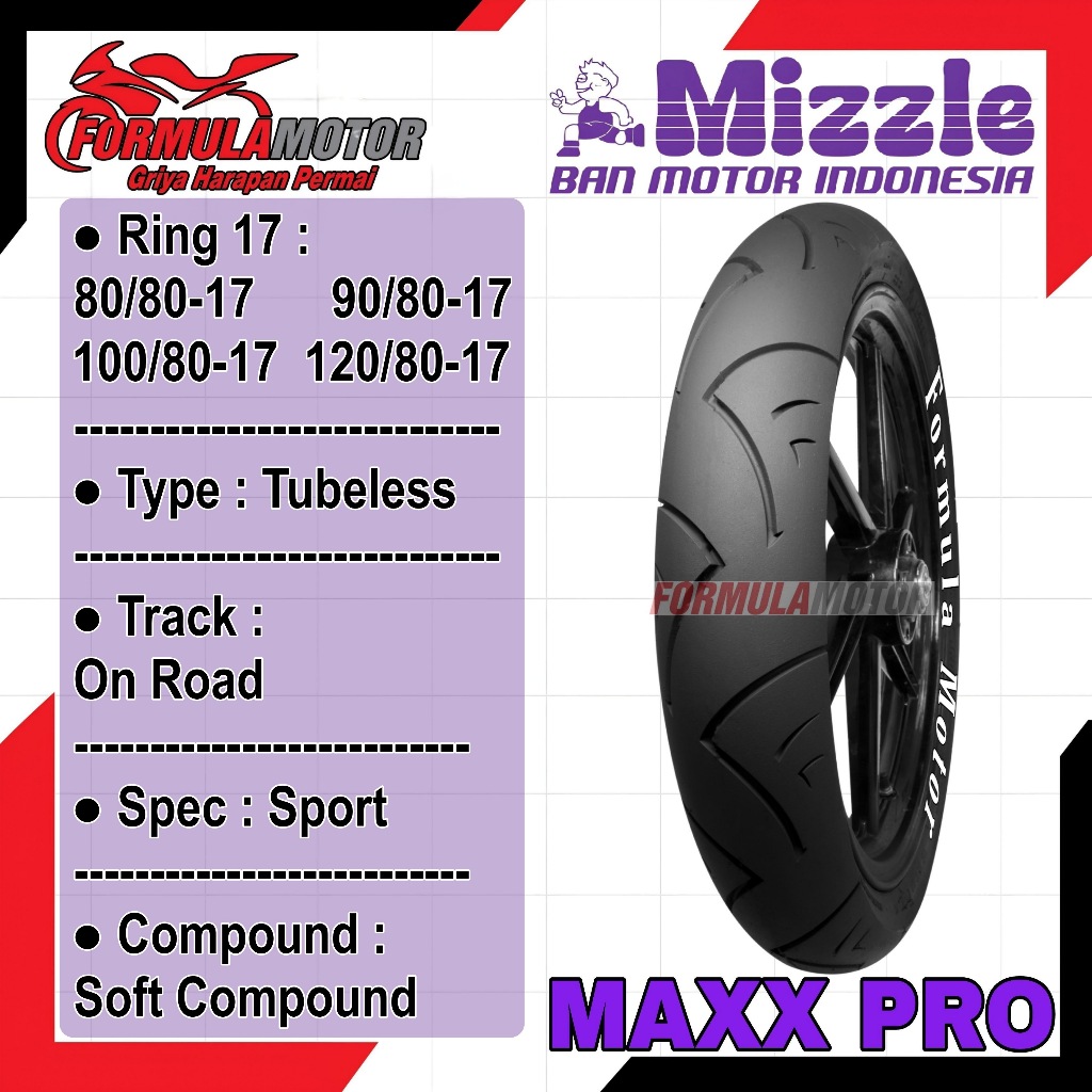 Jual Mizzle Maxx Pro Ring 17 Tubeless All Size (Profil Donat Soft ...