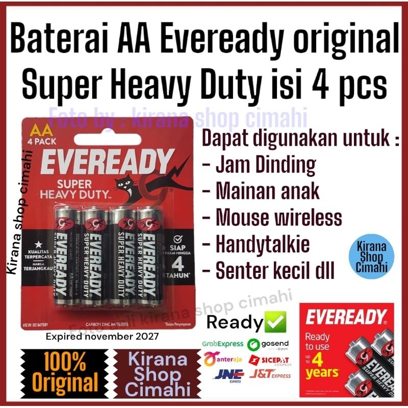 Jual Baterai AA EVEREADY super heavy duty isi 4 pcs AA | Shopee Indonesia
